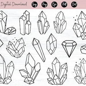 Crystals SVG File Diamonds Svg Crystals Clipart Crystals Files for ...