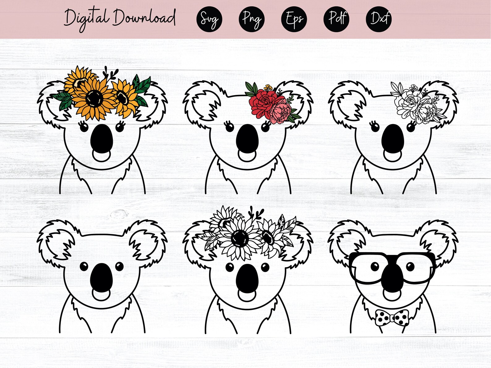 Koala SVG File, Koala Bear Svg, Koala Head Svg, Koala Cut File, Animal ...