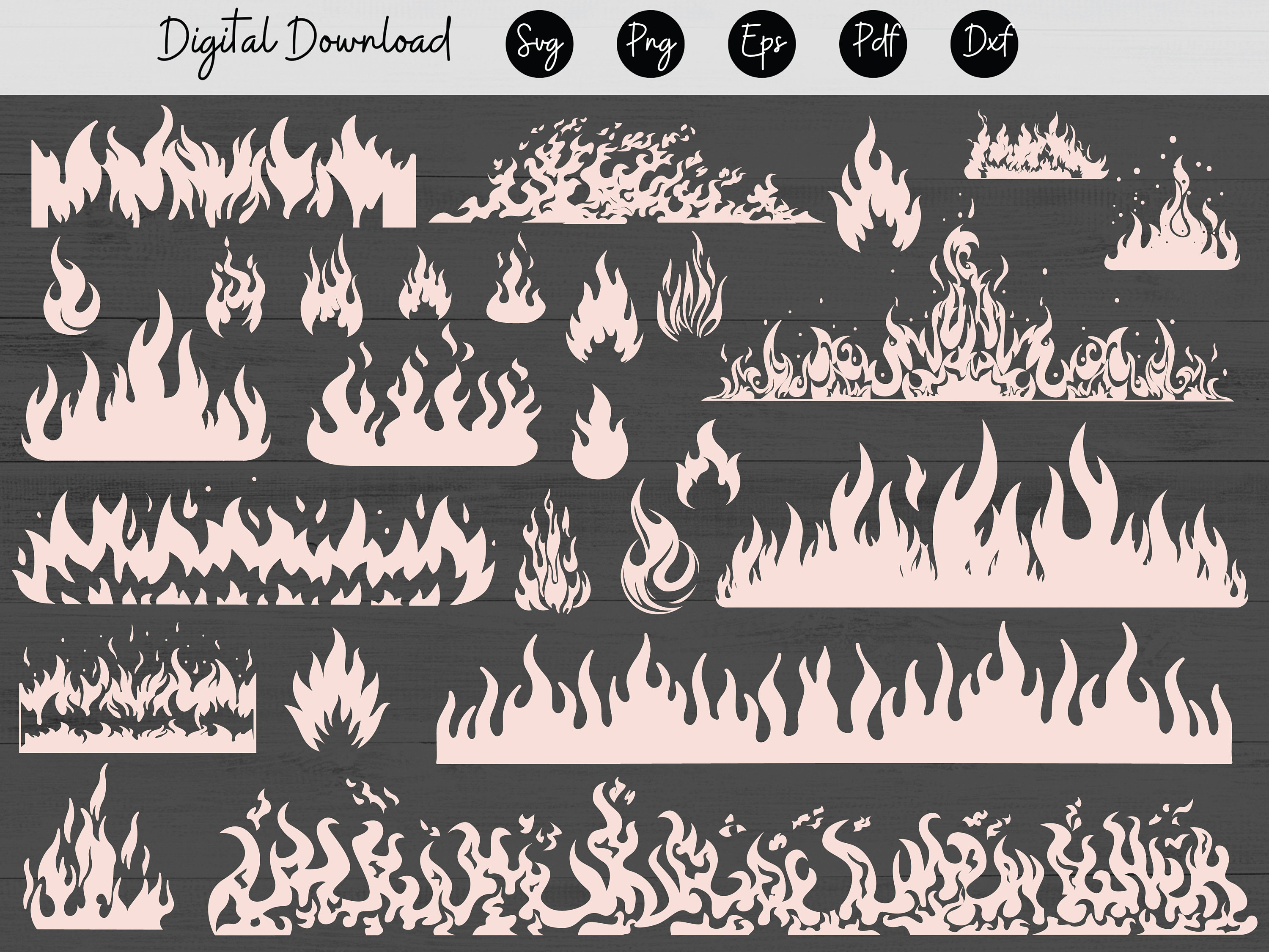 Fire Flame SVG Fire Svg DXF Fire Flames Svg Bundle Fire Ball Cricut ...