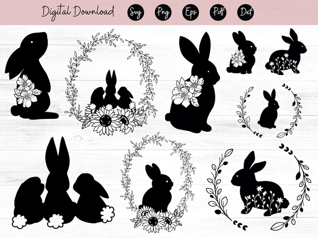 Bunny SVG, Cute Bunny SVG, Rabbit Svg, Baby Bunny Png, Spring Svg ...