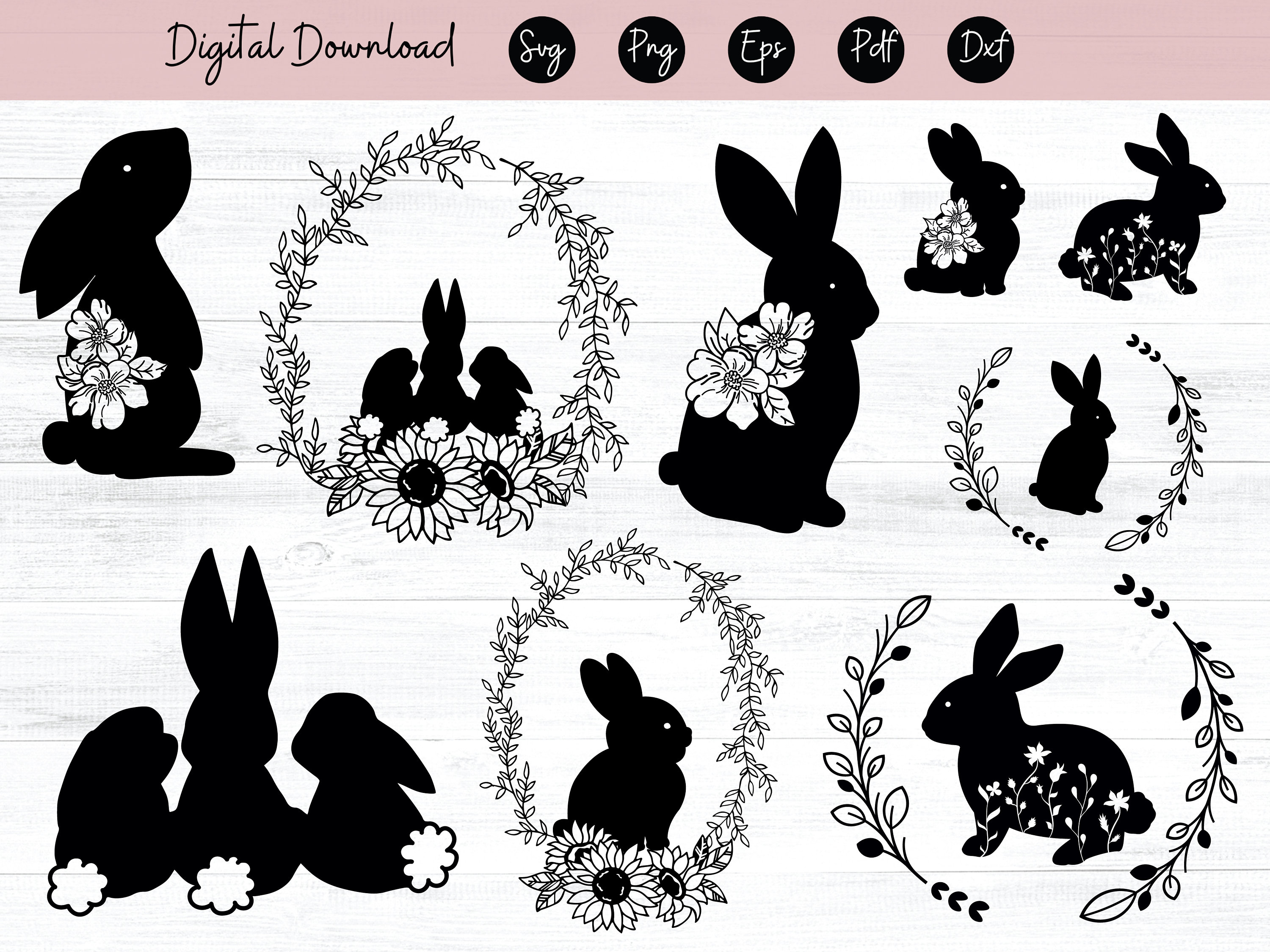 Bunny SVG Cute Bunny SVG Rabbit Svg Baby Bunny Png Spring - Etsy