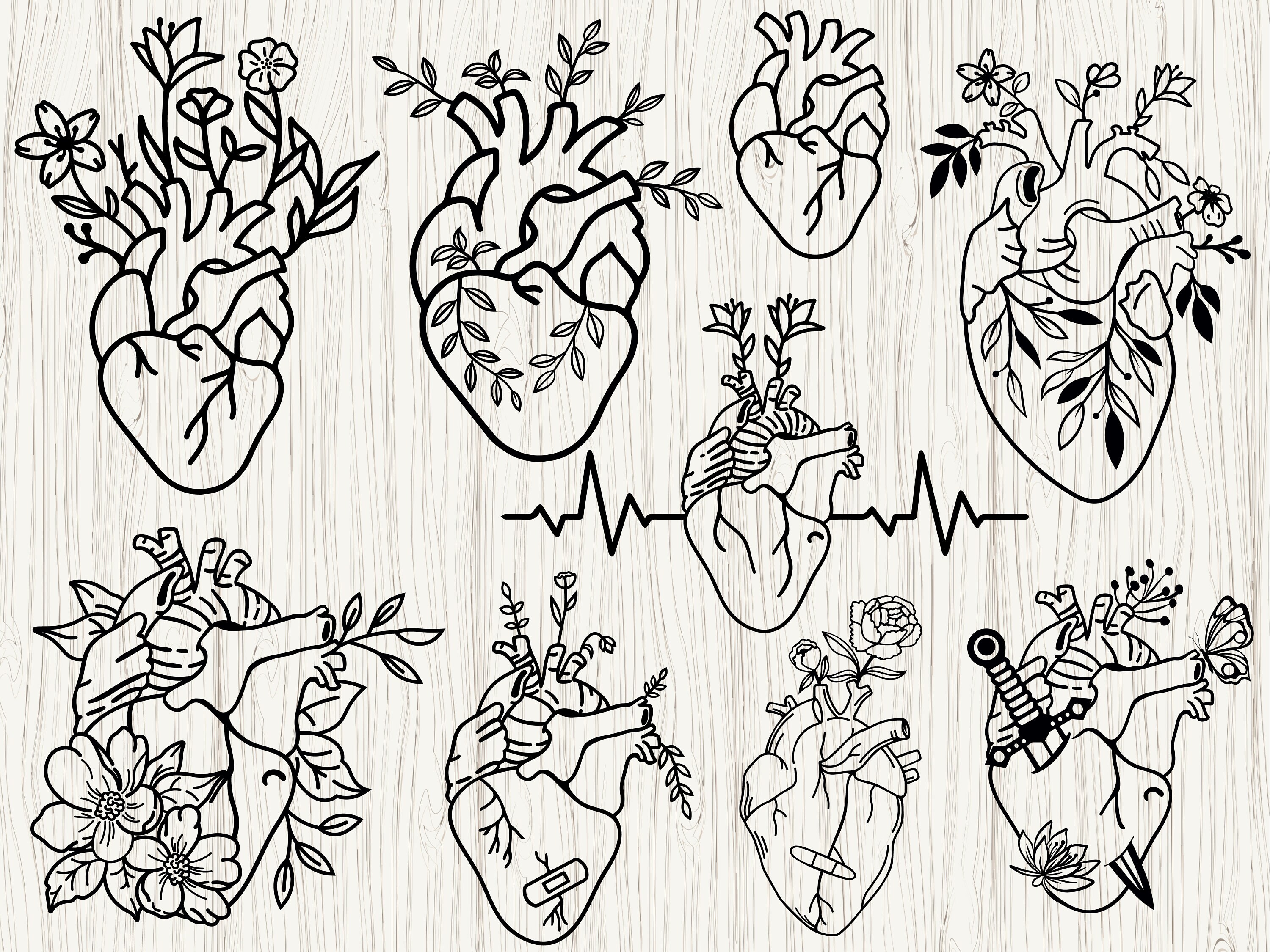 Heart Svg File Anatomical Heart Svg Human Heart Svg - Etsy