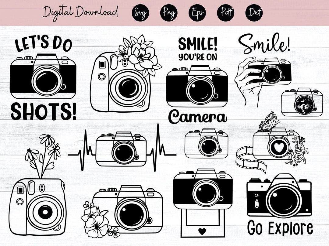 Floral Camera SVG File Flower Camera Cut File Photography SVG File ...