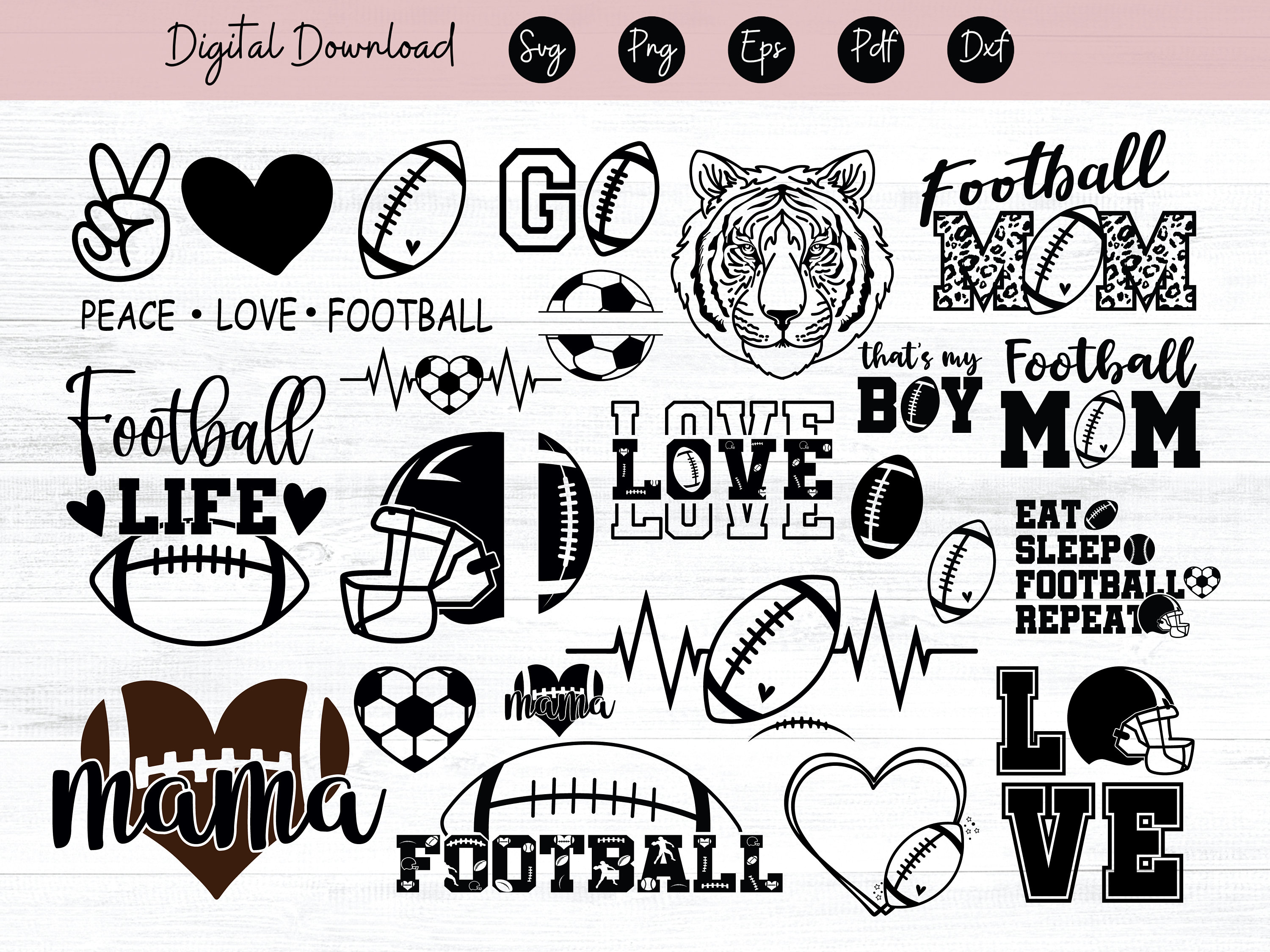Football SVG Bundle Football Mom Dad Svg Football Name Svg - Etsy