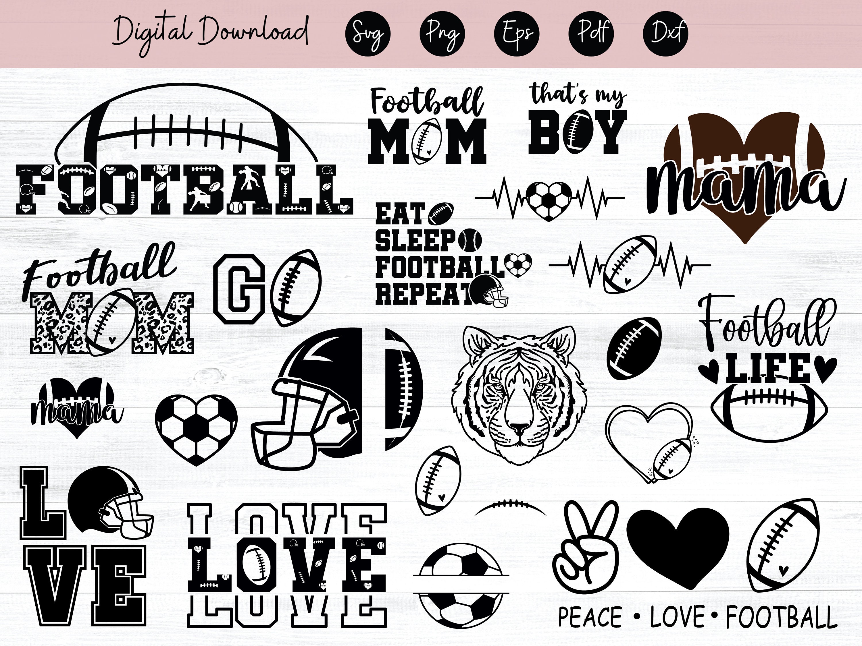 Football SVG Bundle, Football Mom Dad Svg, Football Name Svg, Varsity ...