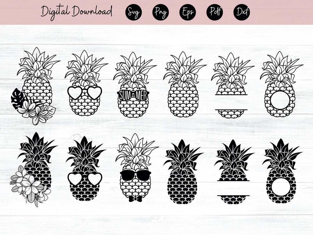 Pineapple Svg Pineapple Bundle Svg Pineapple Fruit Svg Pineapple Print ...