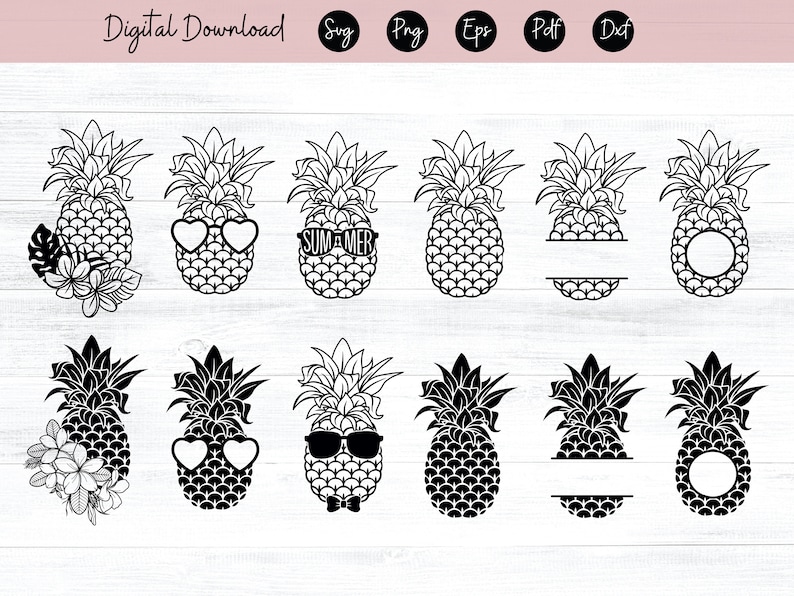 Pineapple Svg Pineapple Bundle Svg Pineapple Fruit Svg Pineapple Print ...