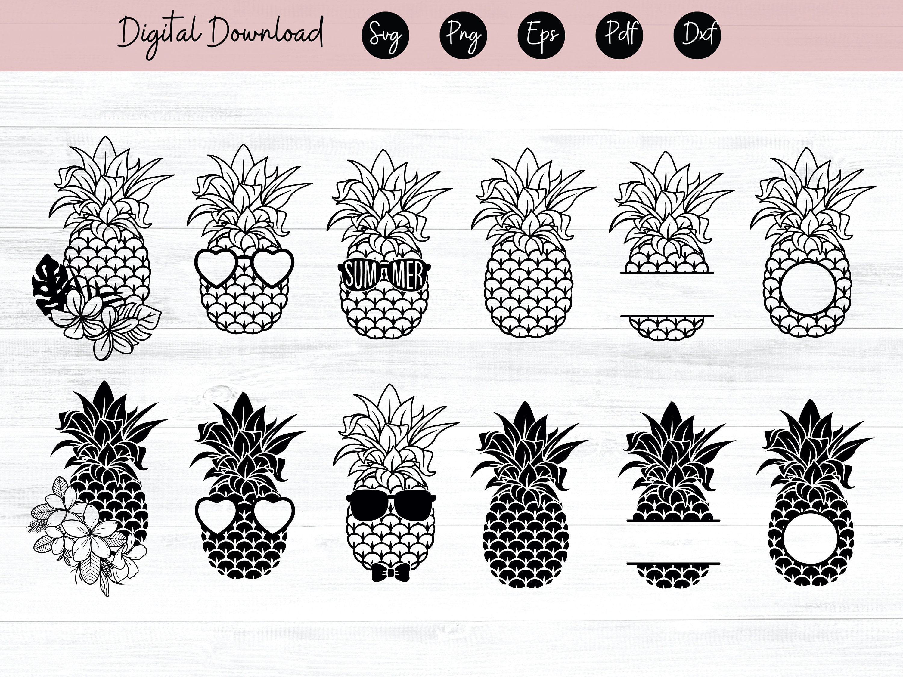 Pineapple Svg Pineapple Bundle Svg Pineapple Fruit Svg Pineapple Print ...