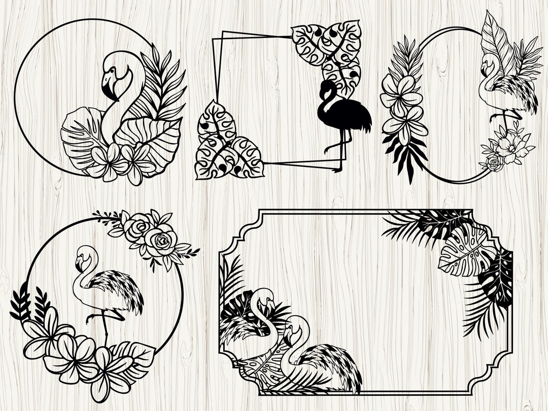 Flamingo SVG File Flamingo Cut File Flamingo Flowers SVG - Etsy