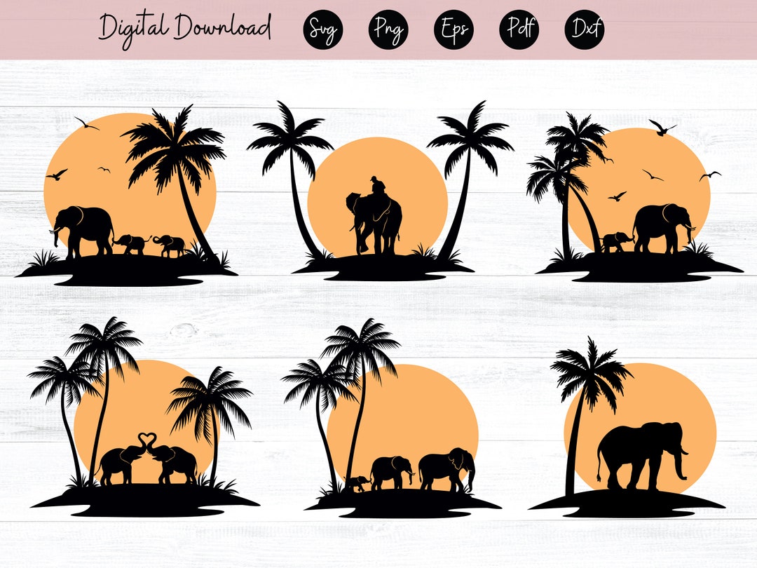 Elephant Svg Animal Svg Elephant Silhouette Elephant Cut Files ...
