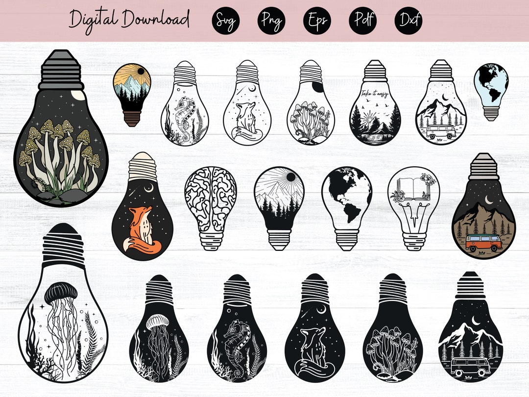 Light Bulb SVG, Coil Svg, Light Bulb Cricut, Incandescent Svg, Clip Art ...