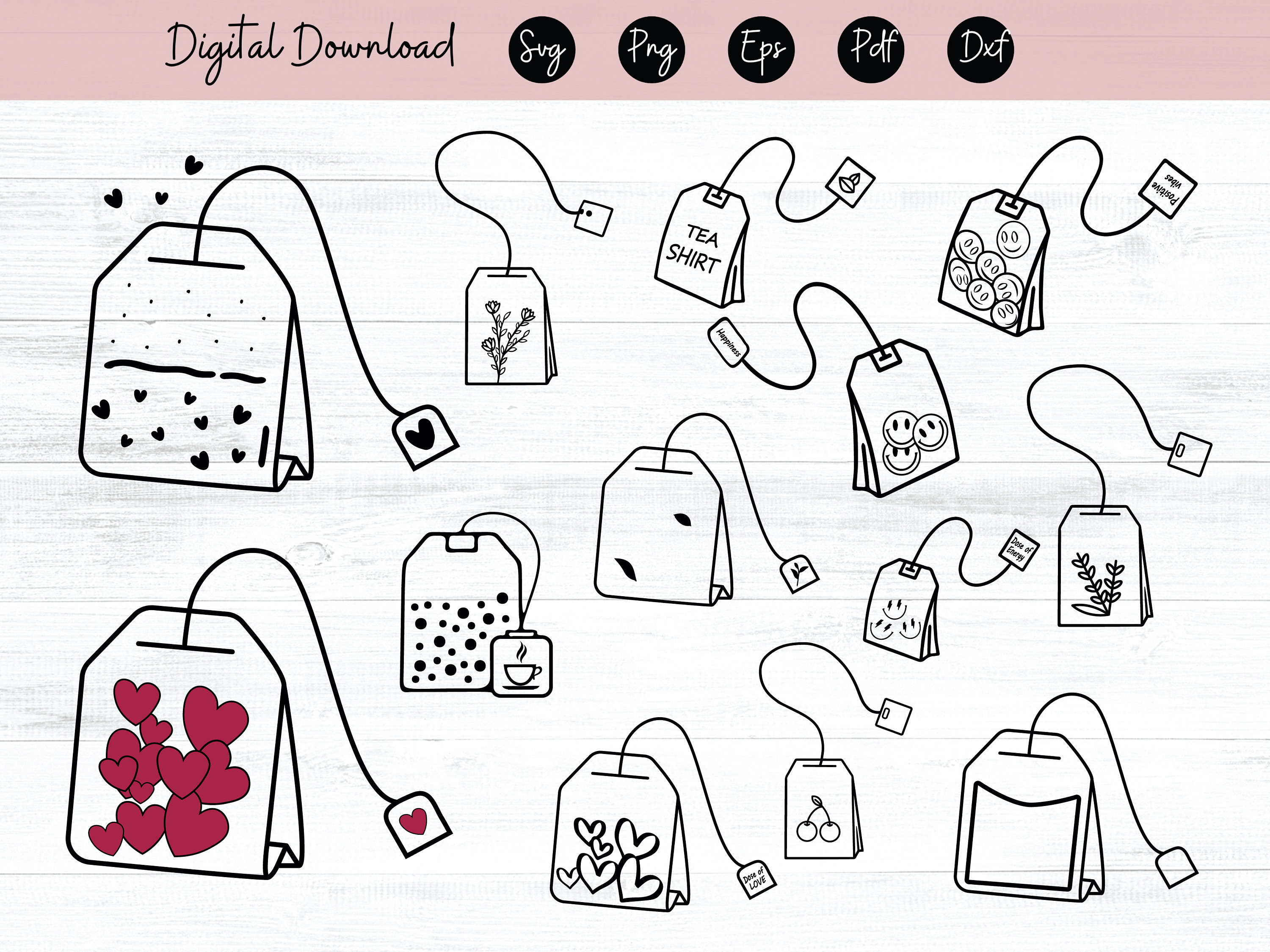 Tea Bag Silhouette Tea Bag SVG Tea Time Svg Tea Svg Tea Lover Svg Tea ...