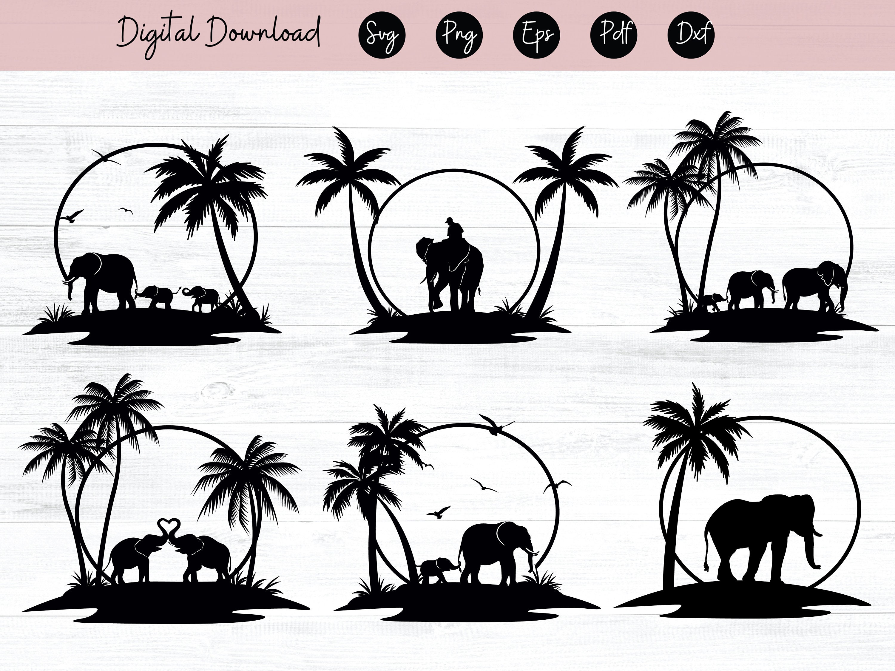 Elephant Svg Animal Svg Elephant Silhouette Elephant Cut Files ...