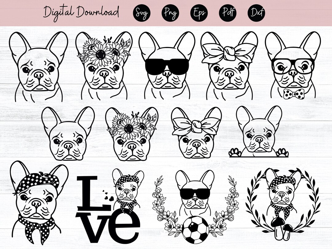 Frenchie Svg File Dog Svg File French Bulldog Svg File Frenchie Cut ...