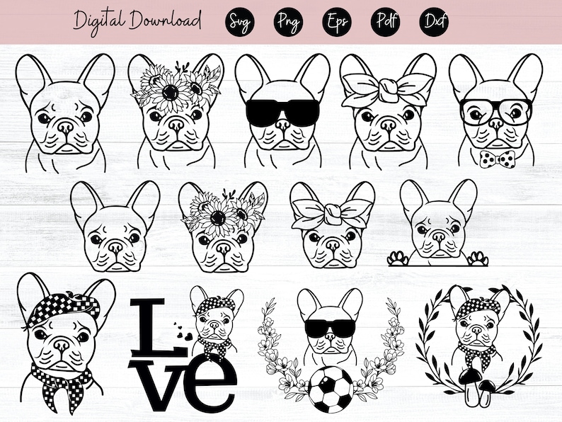 Frenchie Svg File Dog Svg File French Bulldog Svg File Frenchie Cut ...