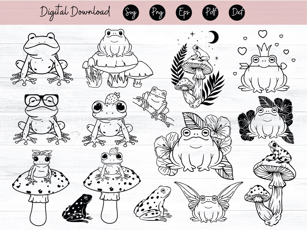 Flower Toad Svg File, Cute Frog Svg, Frog Clipart, Flower Frog Svg ...