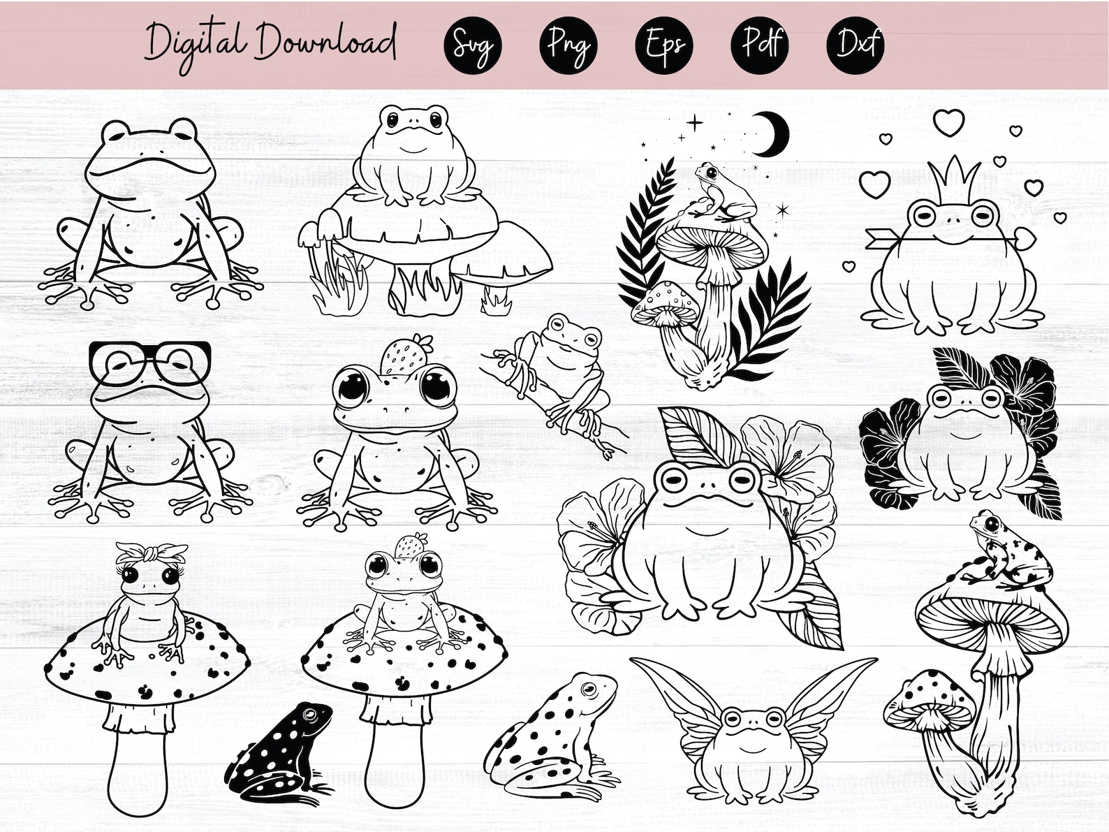 Flower Toad Svg File, Cute Frog Svg, Frog Clipart, Flower Frog Svg ...