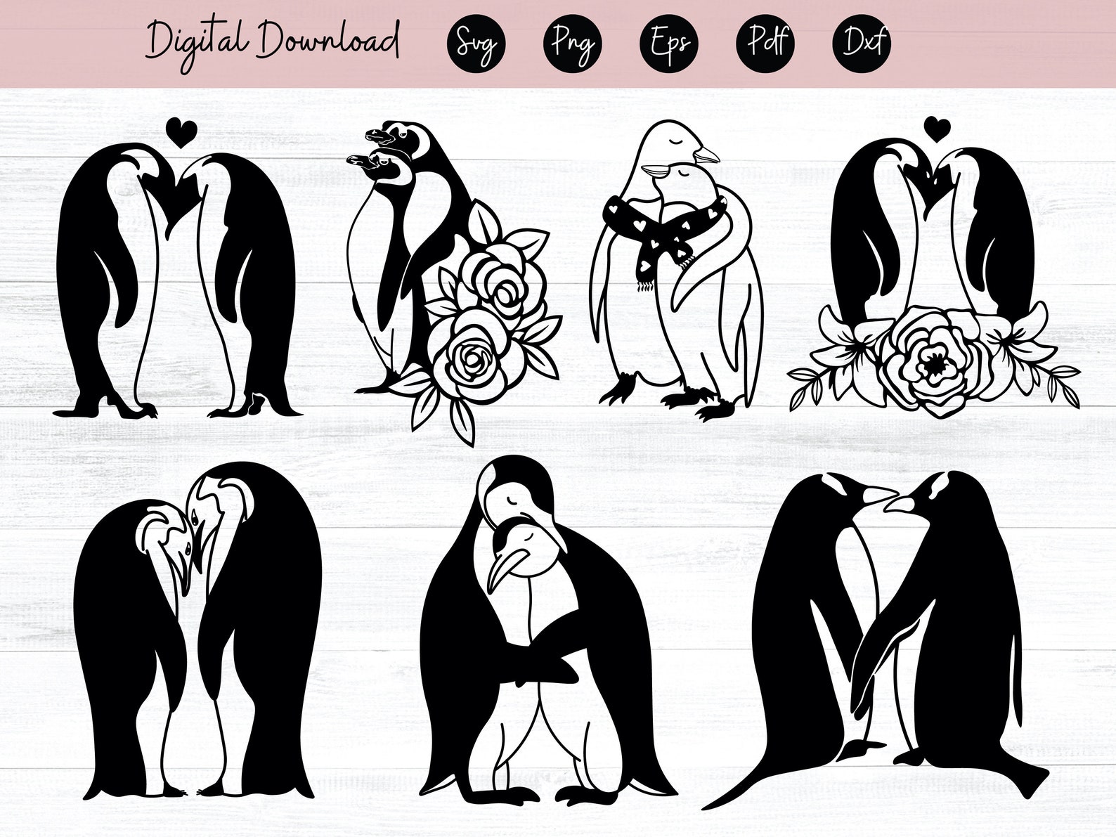 Penguin Couple SVG, Penguin Clipart, Penguin Files for Cricut, Humboldt ...