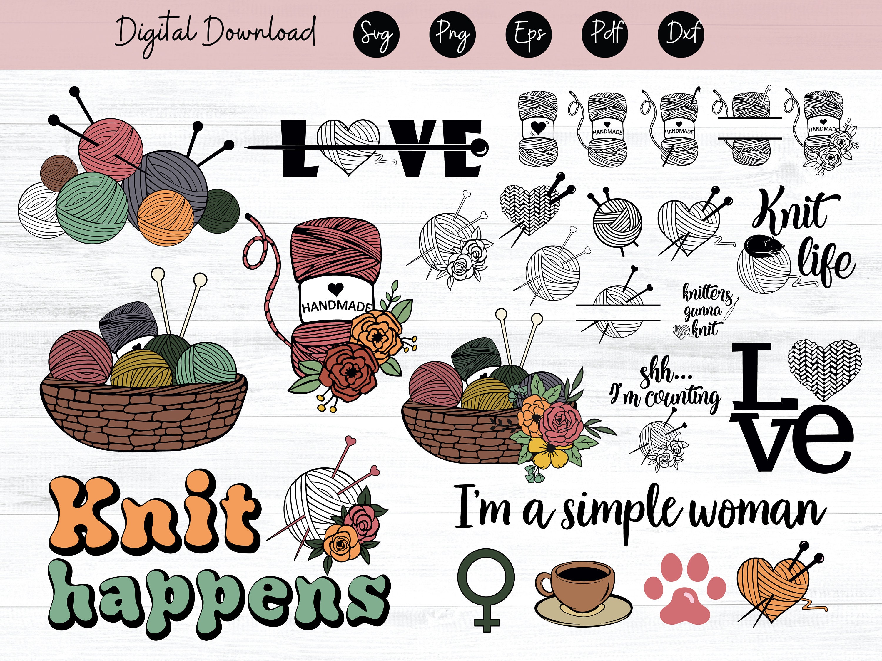 Crochet Svg Bundle Cricut Cut Files, Knitting Svg, Crochet Png Bundle ...