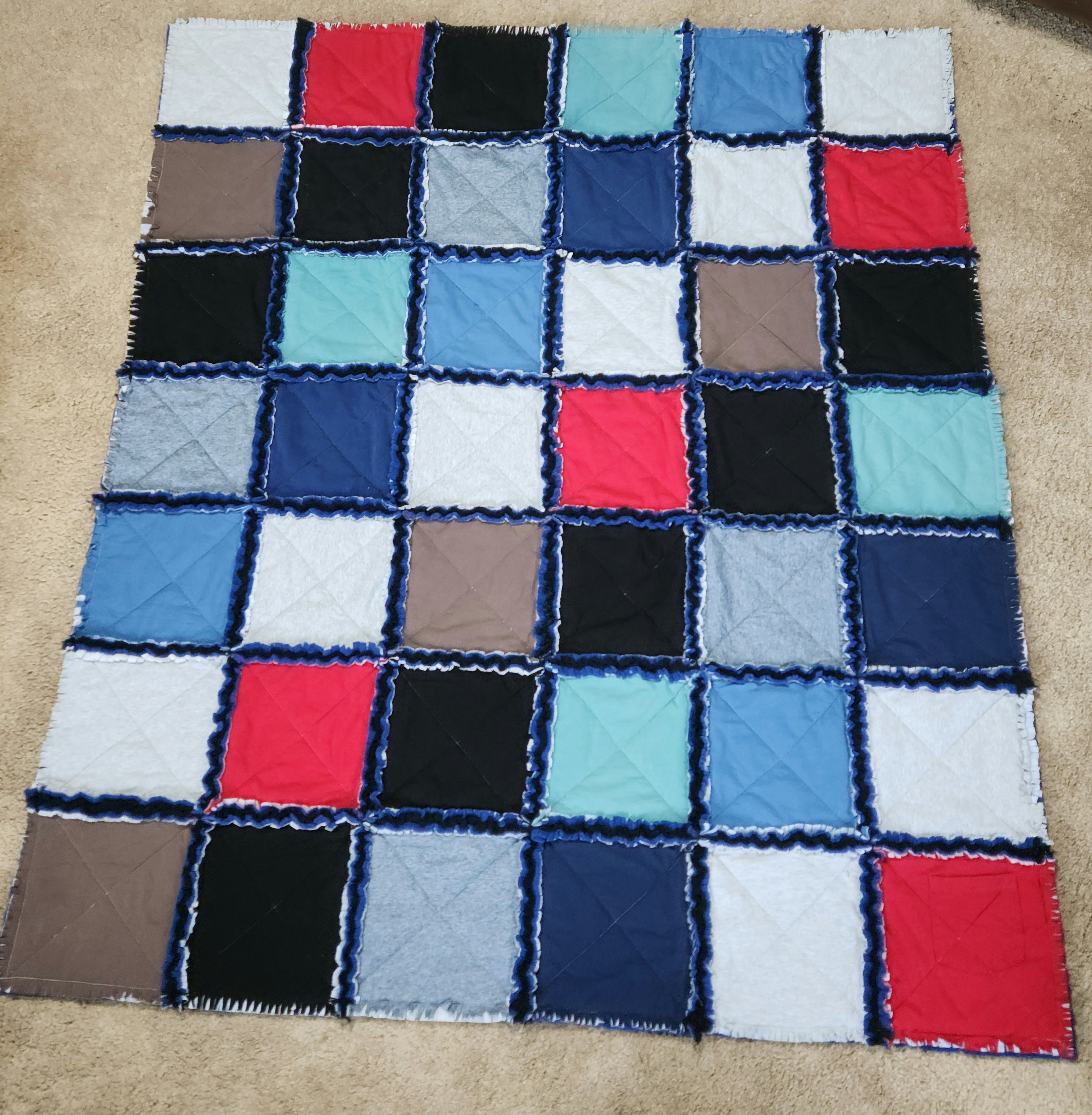 Memory Rag Quilt / Memory Keepsake Rag Quilt / Memorial Shirt Rag Quilt ...