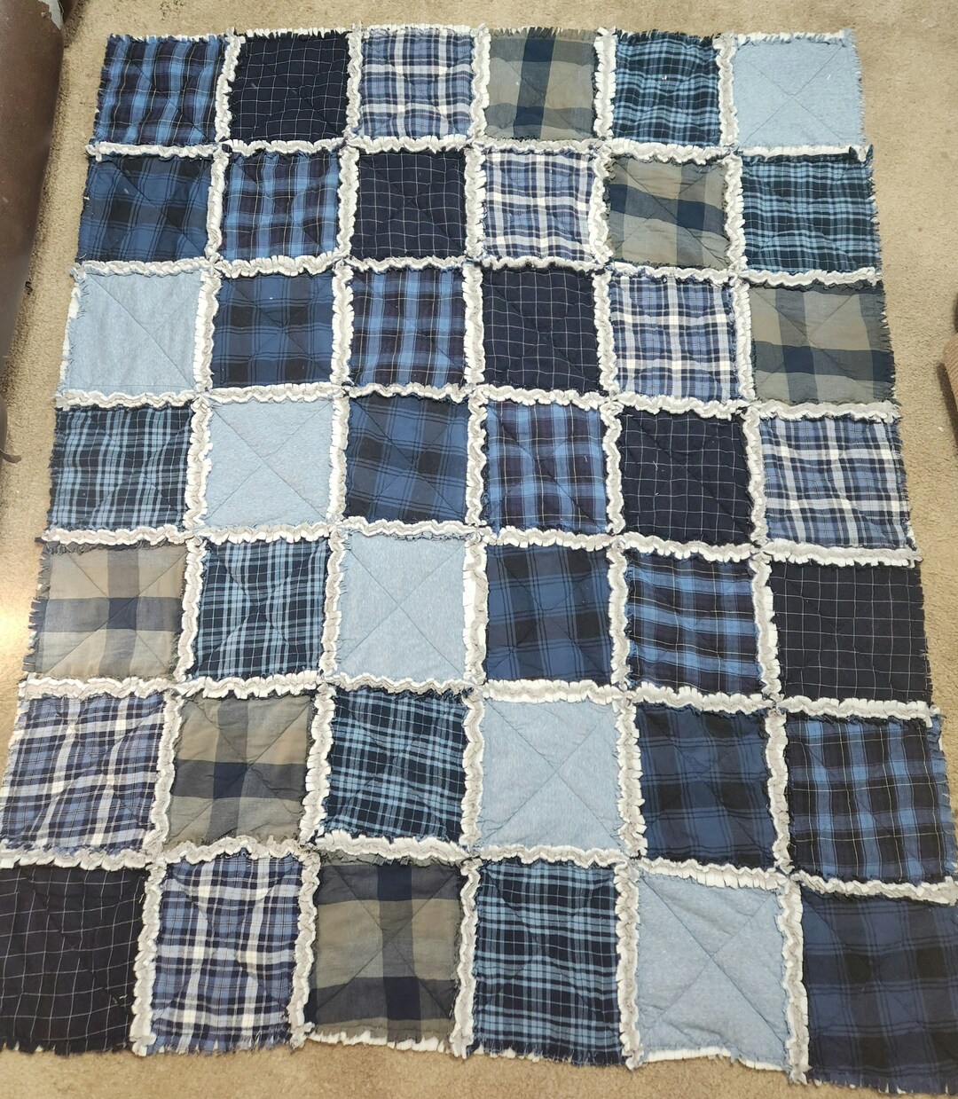 Memory Rag Quilt, Memory Keepsake Rag Quilt, Memorial Shirt Rag Quilt ...