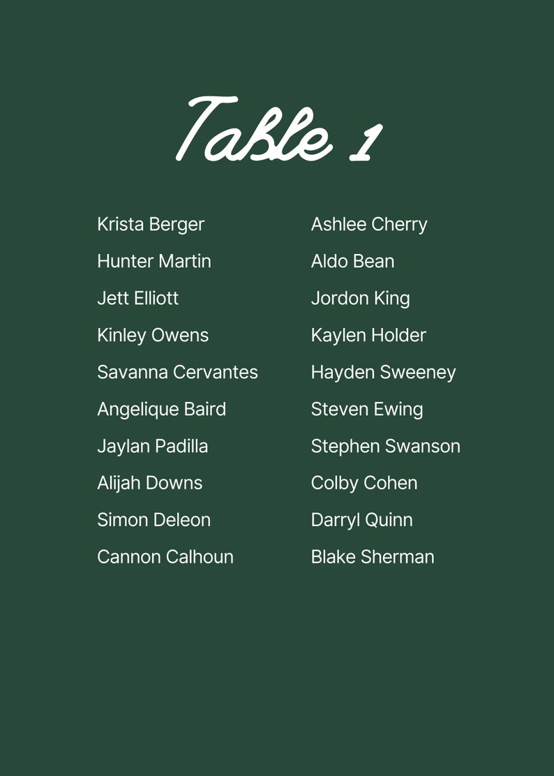 Minimal Wedding Table Canva Template - Etsy