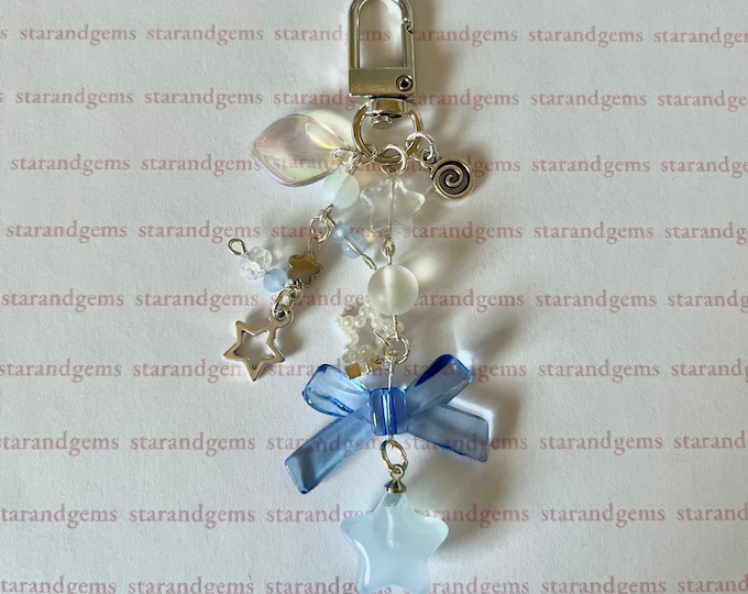 Star Jelly Cluster Keychain, Handmade Beaded Keychains, Kawaii Keychain ...