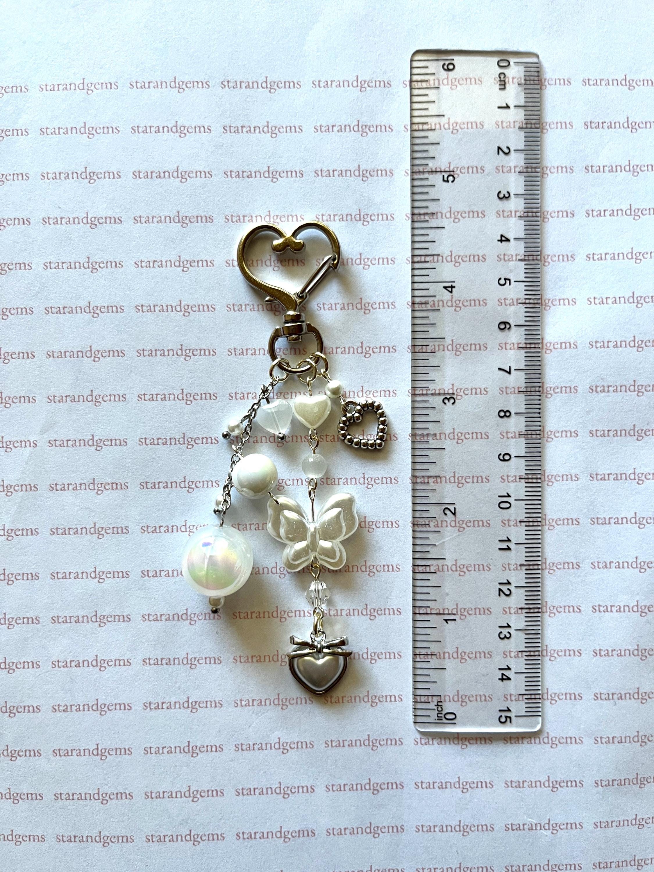 Coquette Keychain, Handmade Beaded Keychain, Keychain Charm, Cute ...