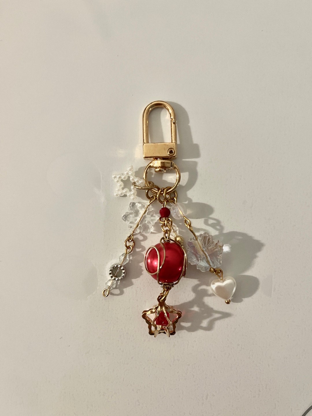 Christmas Bead Keychain, Handmade Beaded Keychain, Keychain Charm, Cute ...