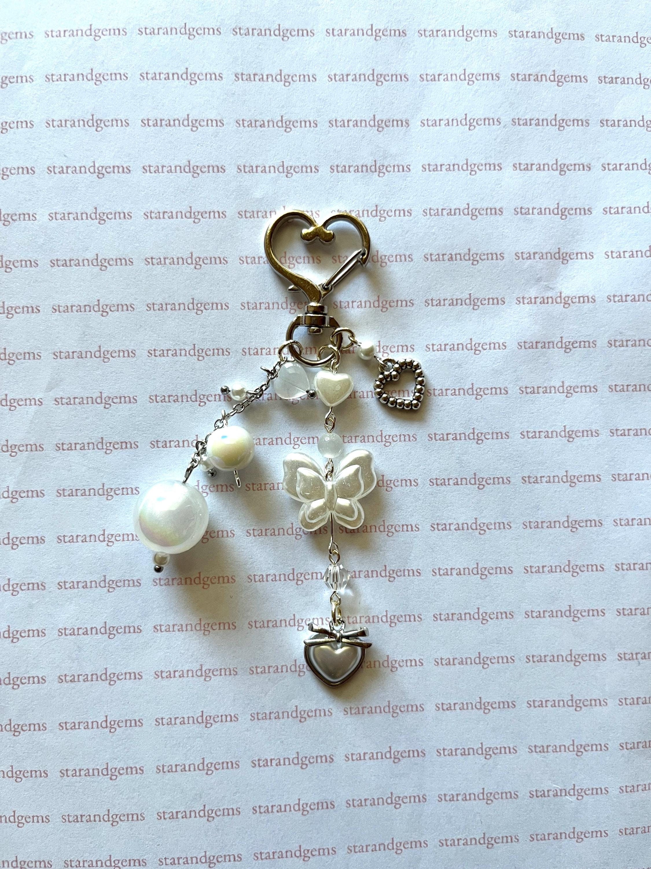 Coquette Keychain, Handmade Beaded Keychain, Keychain Charm, Cute ...