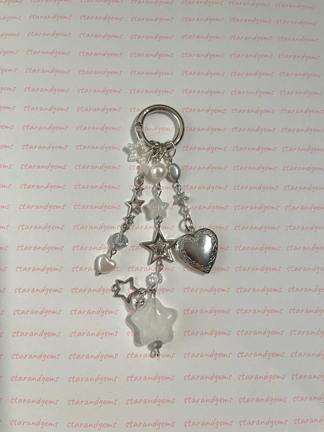 Ring Clasp Keychain, Handmade Beaded Keychain, Keychain Charm, Cute ...