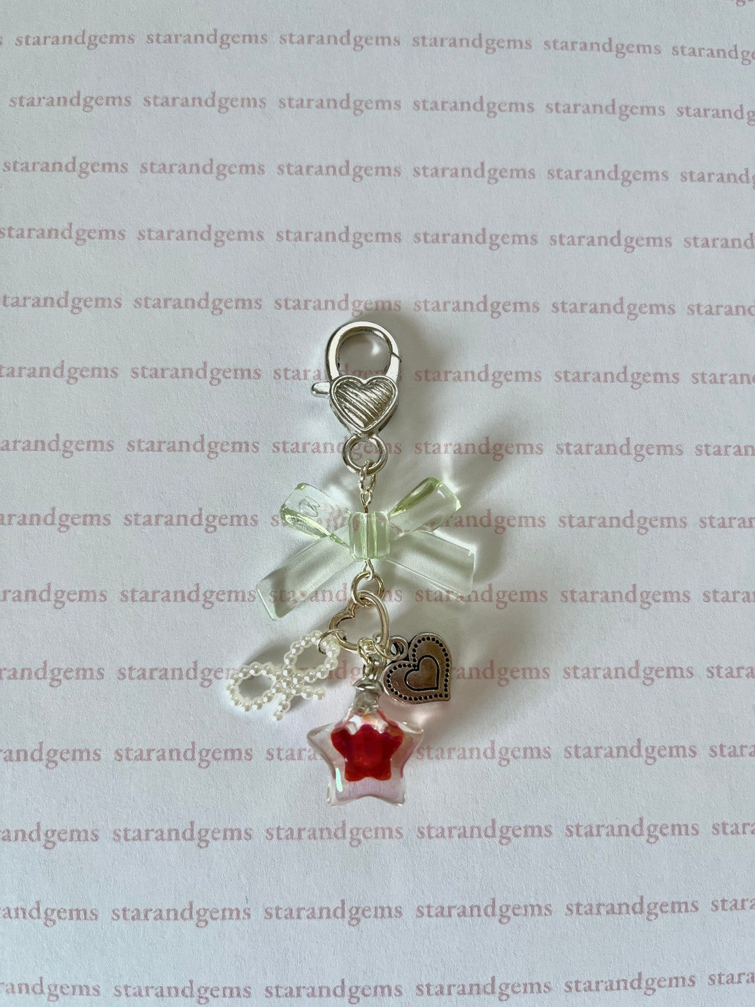 Clear Star Jelly Keychain, Handmade Beaded Keychain, Keychain Charm ...