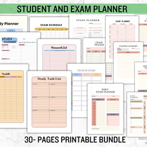 Student Exam Prep Kit, Printable Exam Planner, College Exam Study ...