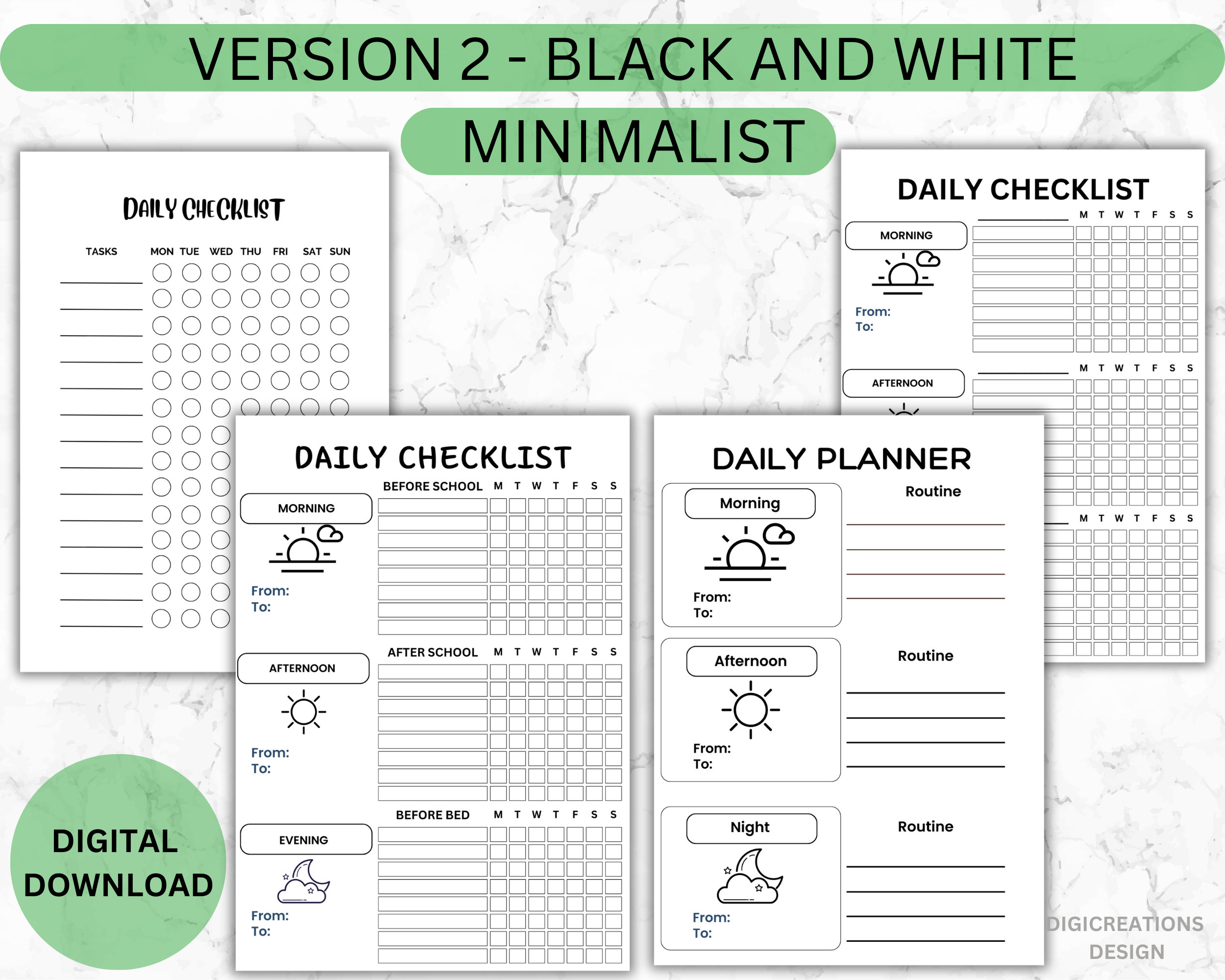 Daily Checklist for Kids and Teens, Printable, Kids Responsibility ...