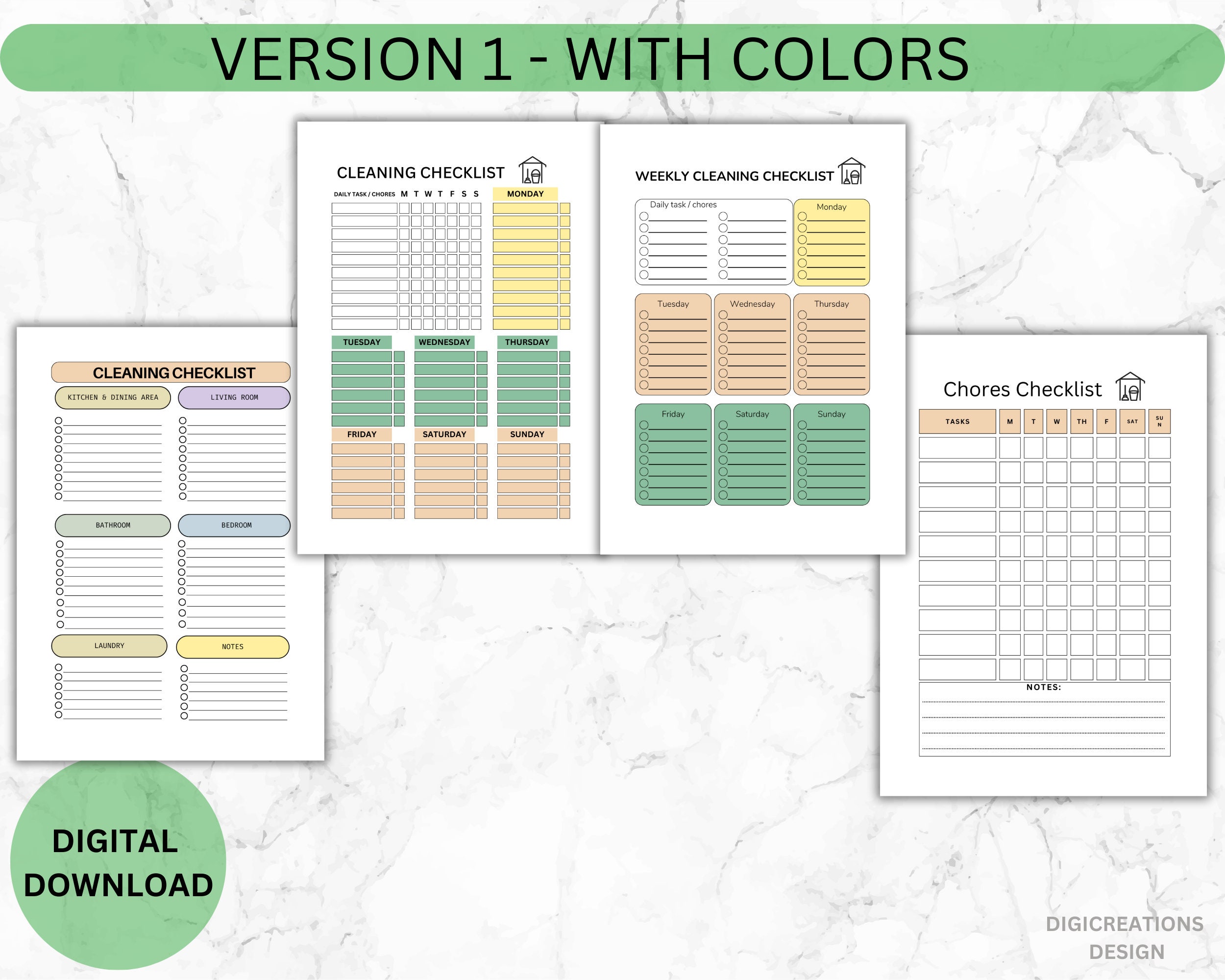 Cleaning Planner, Cleaning Checklist, Cleaning Schedule, Weekly House ...
