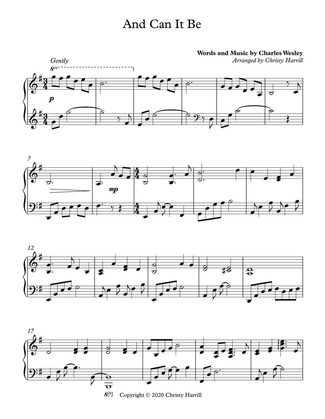 And Can It Be Piano Hymn Arrangement Sheet Music - Etsy