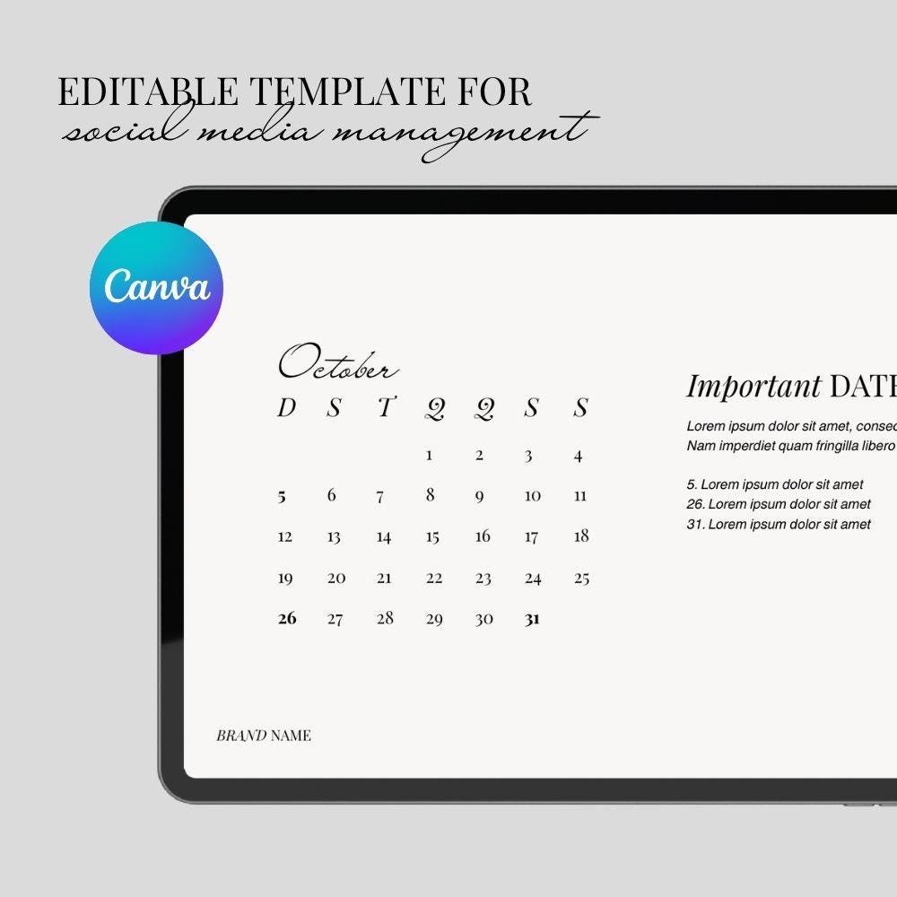 Editable Content Calendar Templates – Canva Designs - Etsy