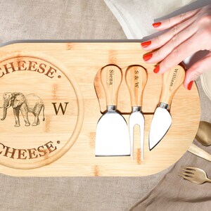 Personalised Cheese Board Elephant, Christmas Birthday Family New Home ...