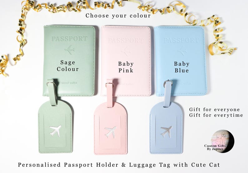 Personalised Pink Bow Passport Holder Cherry Gift, Mothers Day Luggage ...