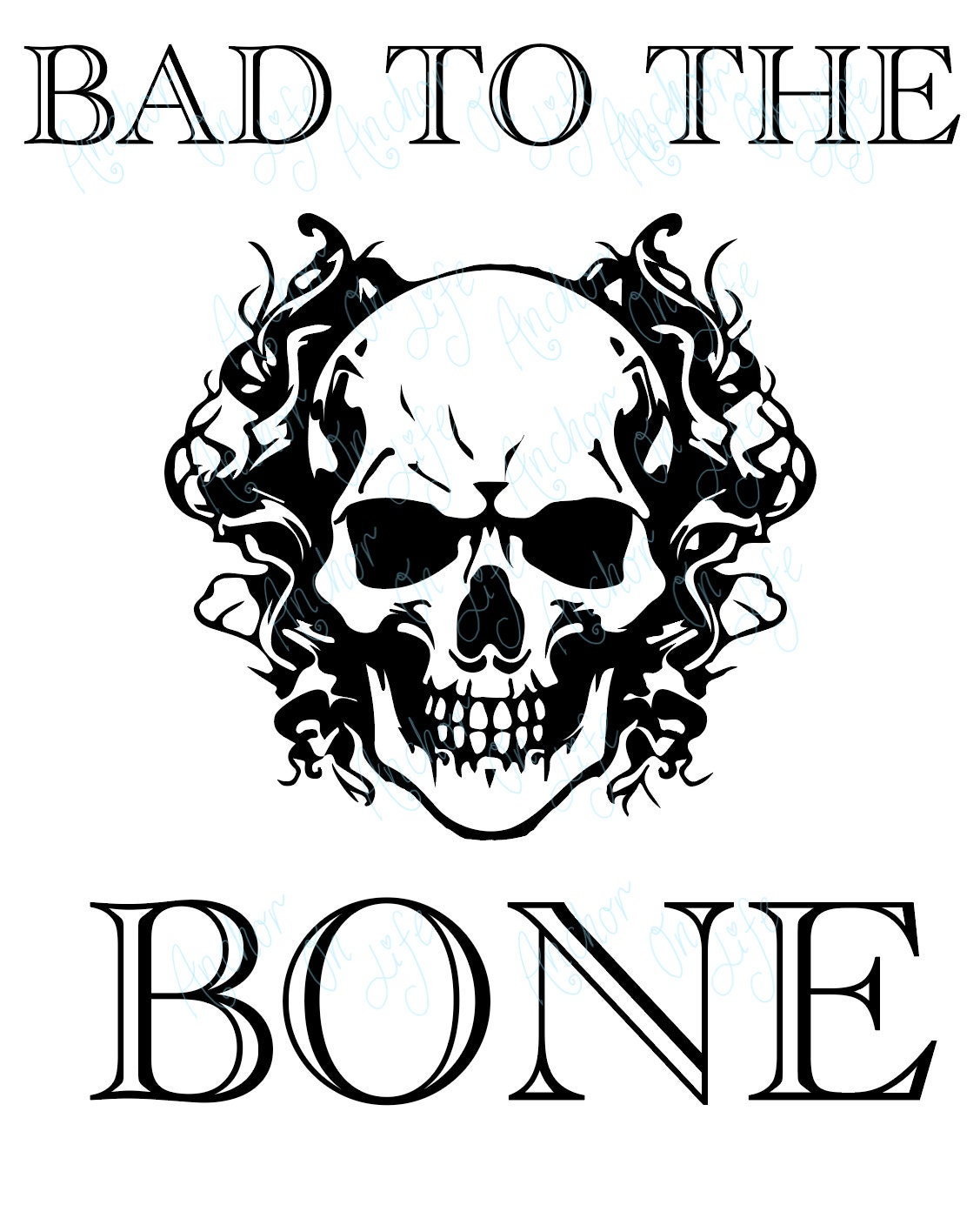 Bad to the Bone Skull SVG, Vector File, Instant Download, for Laser ...
