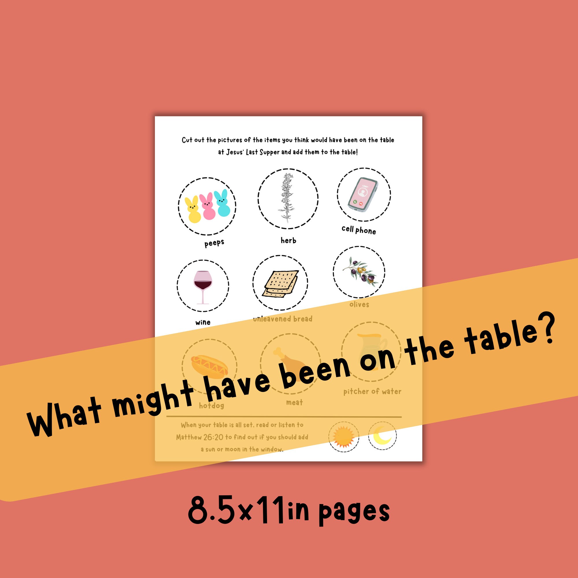 Upper Room Bible Story Cut and Paste Printable - Etsy