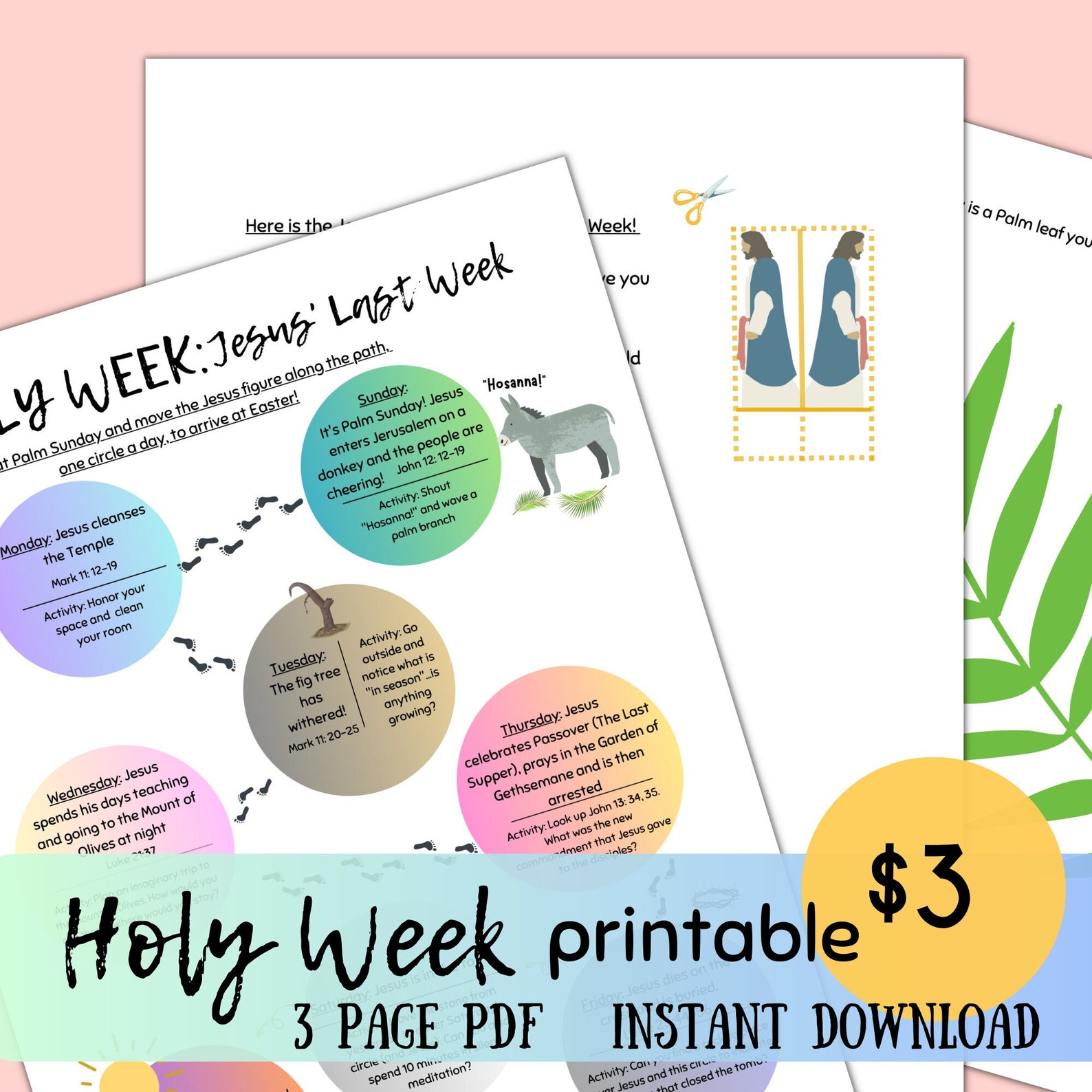 Holy Week Printable for Kids to Learn About Jesus' Last Week - Etsy