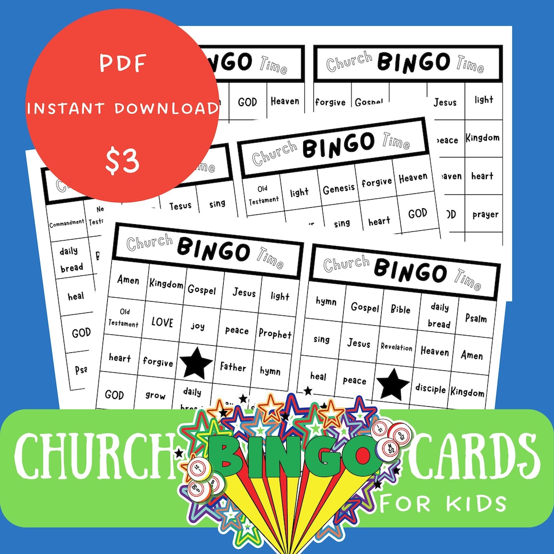 Church Bingo Cards for Children Church Service - Etsy