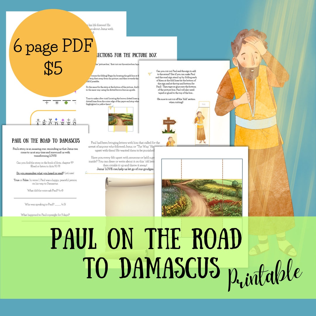 Paul on the Road to Damascus Sunday School Printable - Etsy