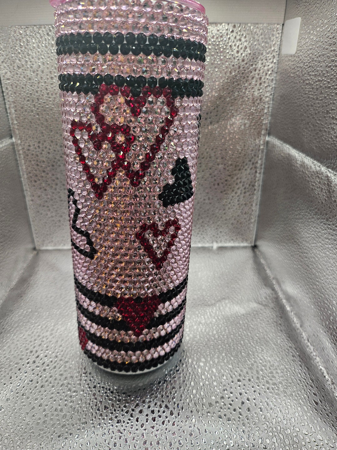 Heart Pink, Red, Black Rinestone - Etsy