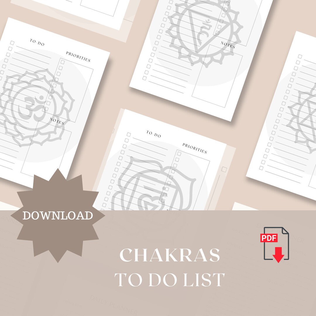Printable Chakras to Do List | Download to Do List | Chakras to Do List ...