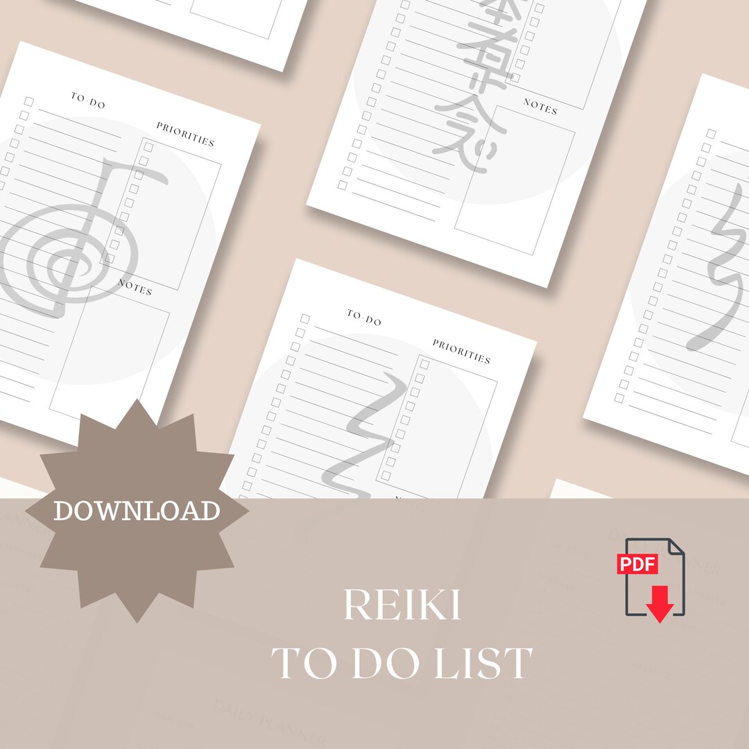 Printable Reiki to Do List | to Do List | Download to Do List | to Do ...