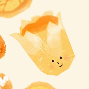 Cute Bakery Food Illustrated Wall Art Modern Style, Food Poster, Unique ...