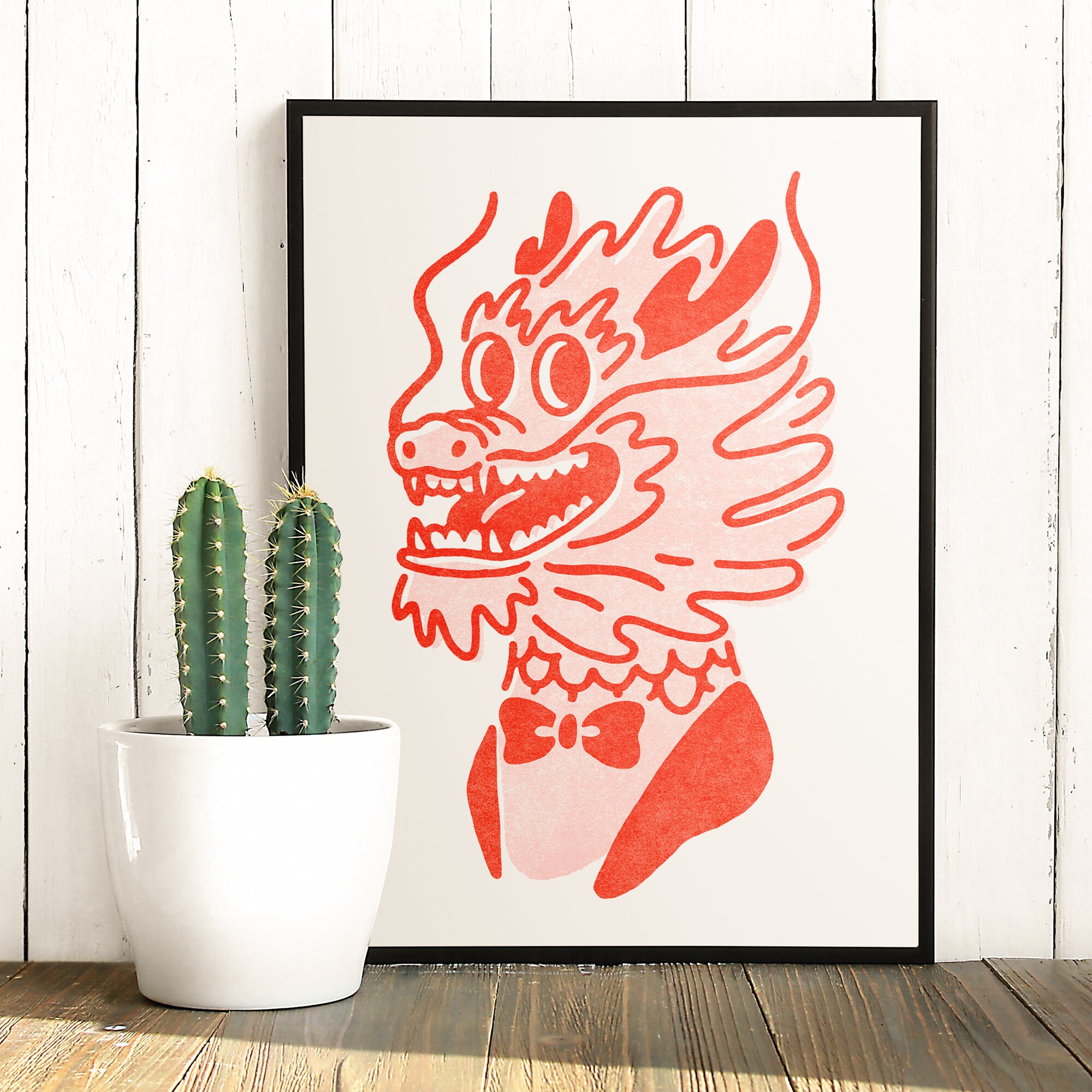 Mr. Dragon Illustrated Wall Art, Printable, Modern Style, Chinese ...