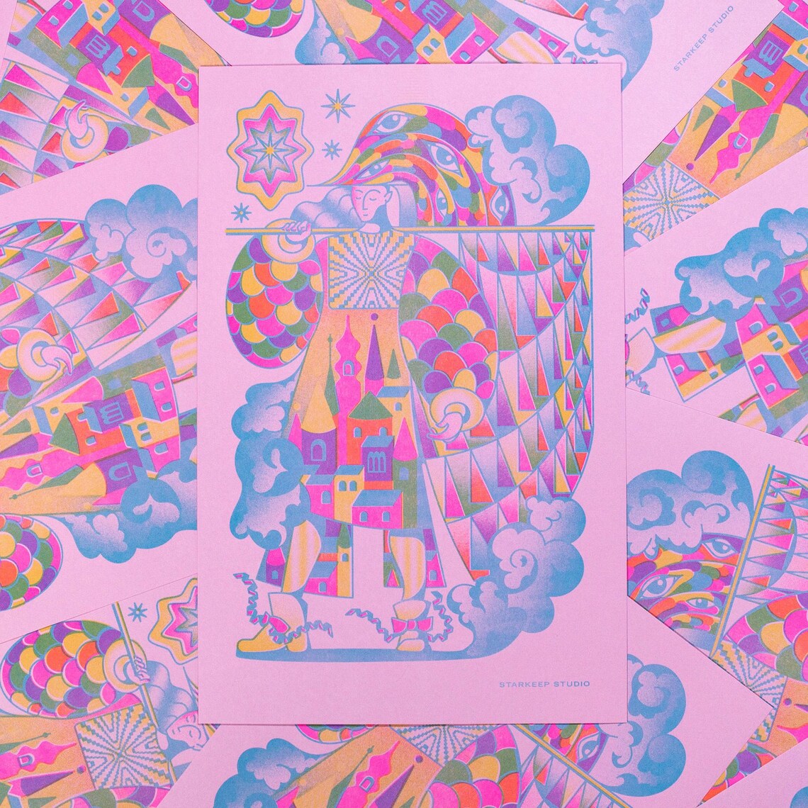 Knight Banneret Risograph Print | 11x17 Riso Print - Etsy